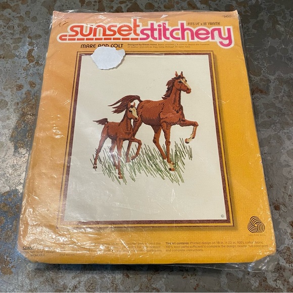 Sunset Stitchery | Art | Sunset Stitchery Mare And Colt Embroidery ...